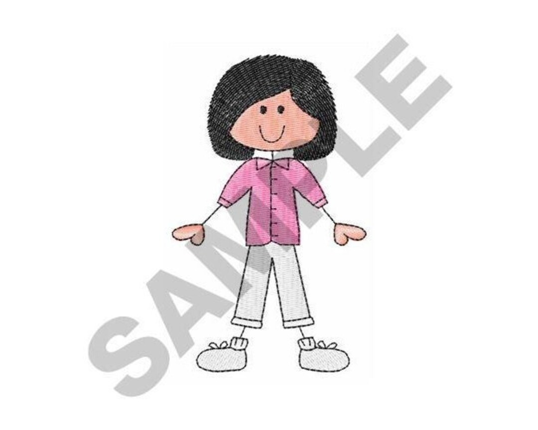 Stick Figure Machine Embroidery Design - Etsy
