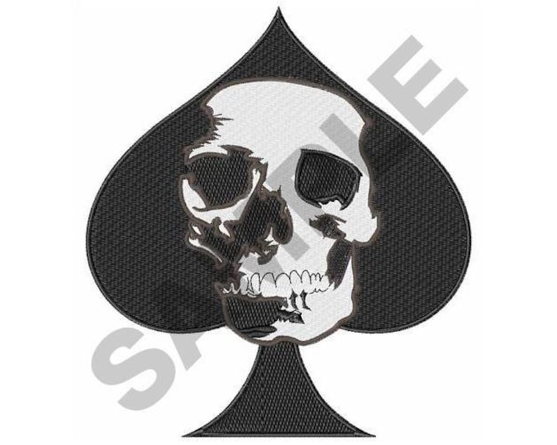 Ace of Spades Skull Machine Embroidery Design - Etsy