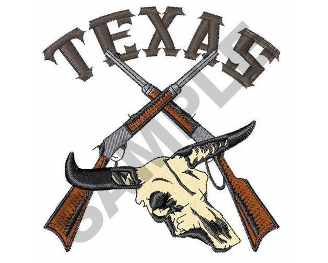 Texas Rifles and Skull Machine Embroidery Design - Etsy
