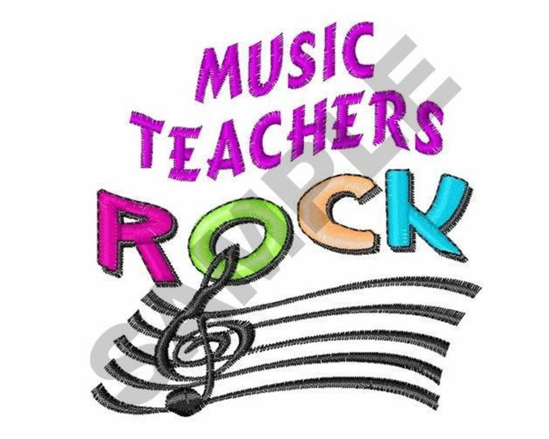 Music Teachers Rock Machine Embroidery Design - Etsy