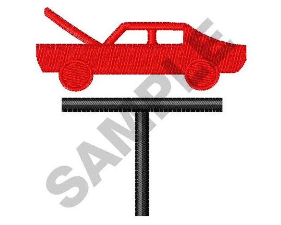 CAR ON LIFT Machine Embroidery Design - Etsy