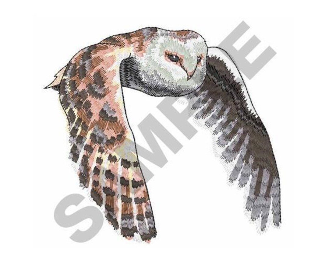 Barn Owl in Flight - Machine Embroidery Design - Etsy