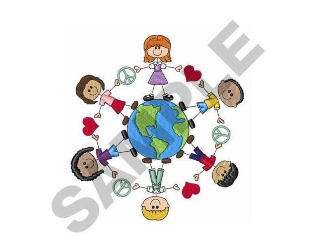 World Peace and Love - Machine Embroidery Design - Etsy
