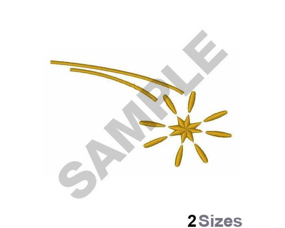 Shooting Star Machine Embroidery Design 2 Sizes - Etsy