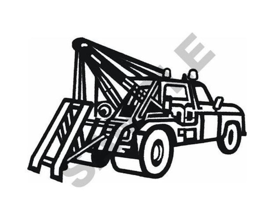 Tow Truck Outline - Machine Embroidery Design - Etsy