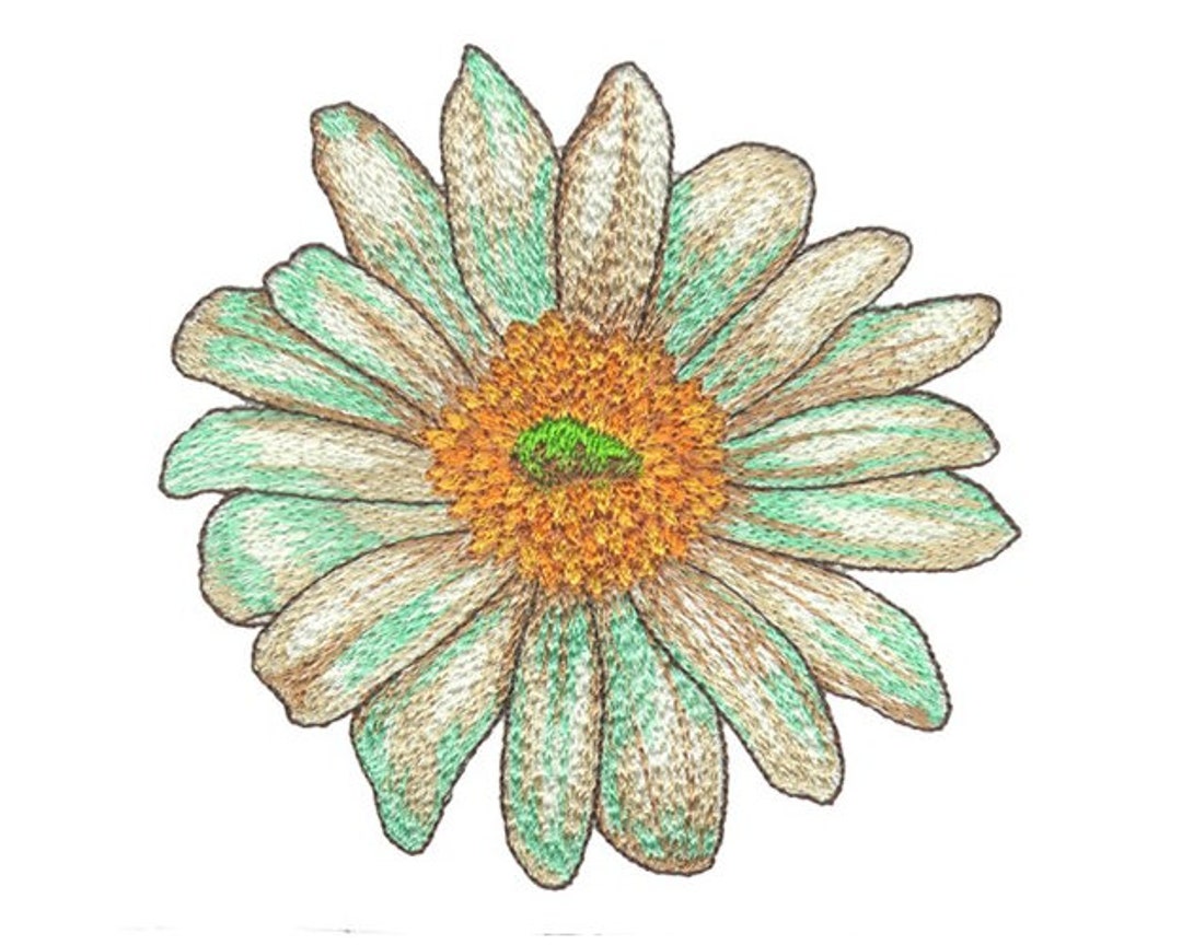 Large Daisy Machine Embroidery Design - Etsy