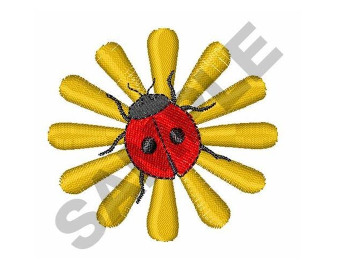 Ladybug on Flower - Machine Embroidery Design - Etsy