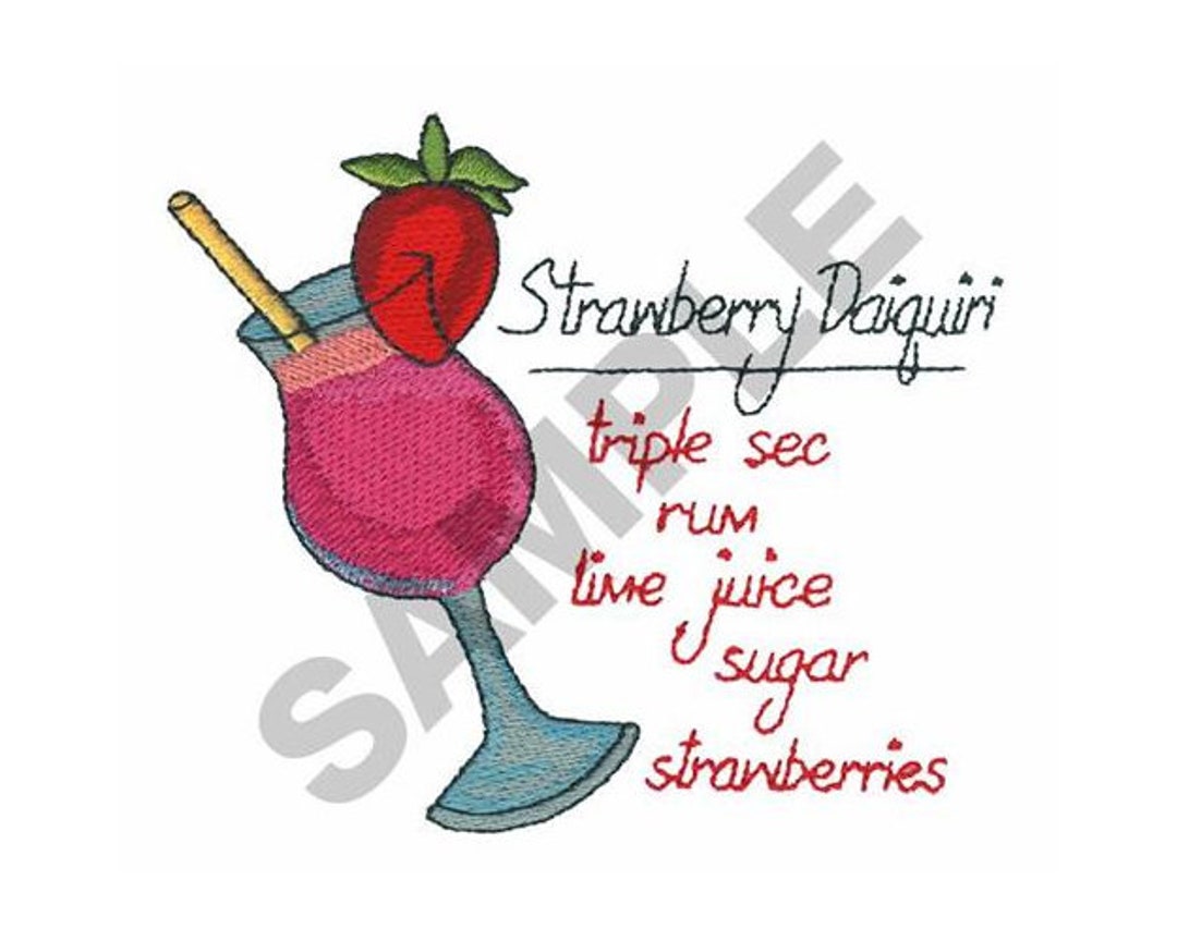 Strawberry Daiquiri - Machine Embroidery Design - Etsy