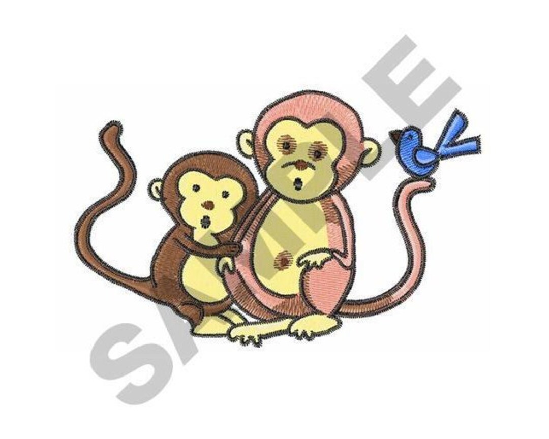 Noahs Monkeys Machine Embroidery Design - Etsy