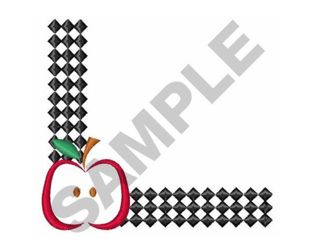 Apple Corner Border Machine Embroidery Design - Etsy