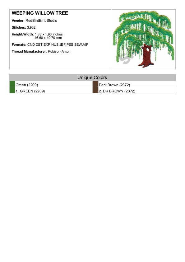 Weeping Willow Tree - Machine Embroidery Design - Etsy