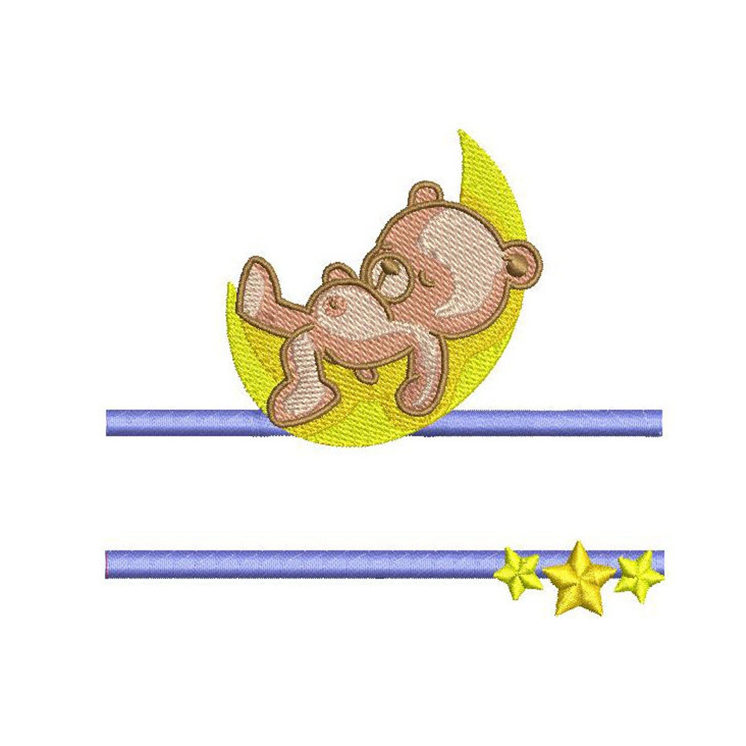 Teddy Baby Name Drop - Machine Embroidery Design - Etsy