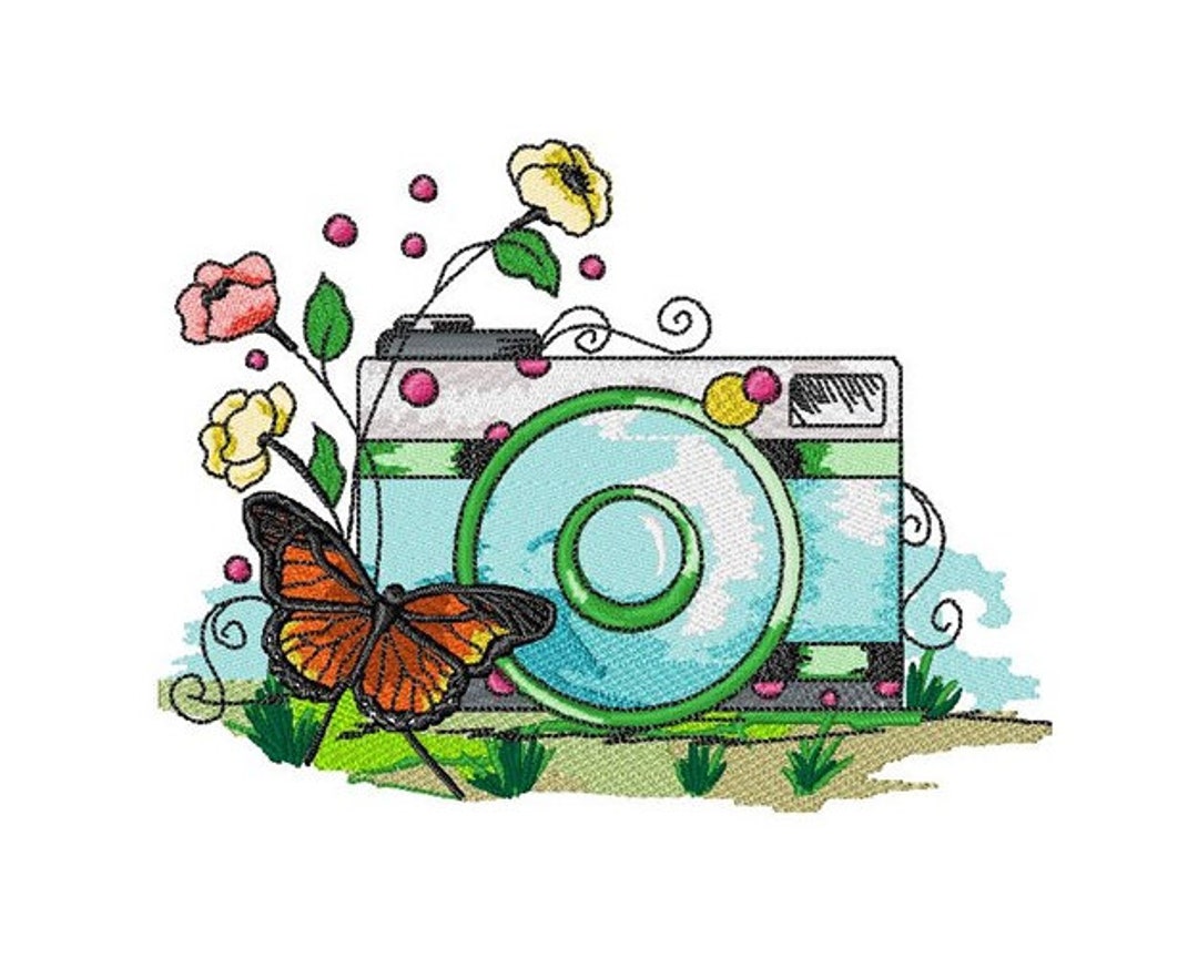 Summer Camera Scene Machine Embroidery Design - Etsy