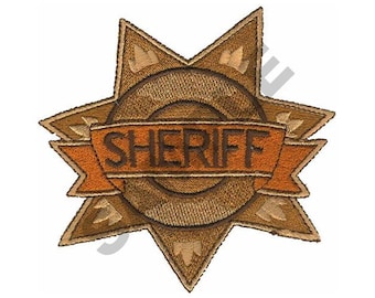 Police Badge Outline Machine Embroidery Design, Sheriff Star Badge ...