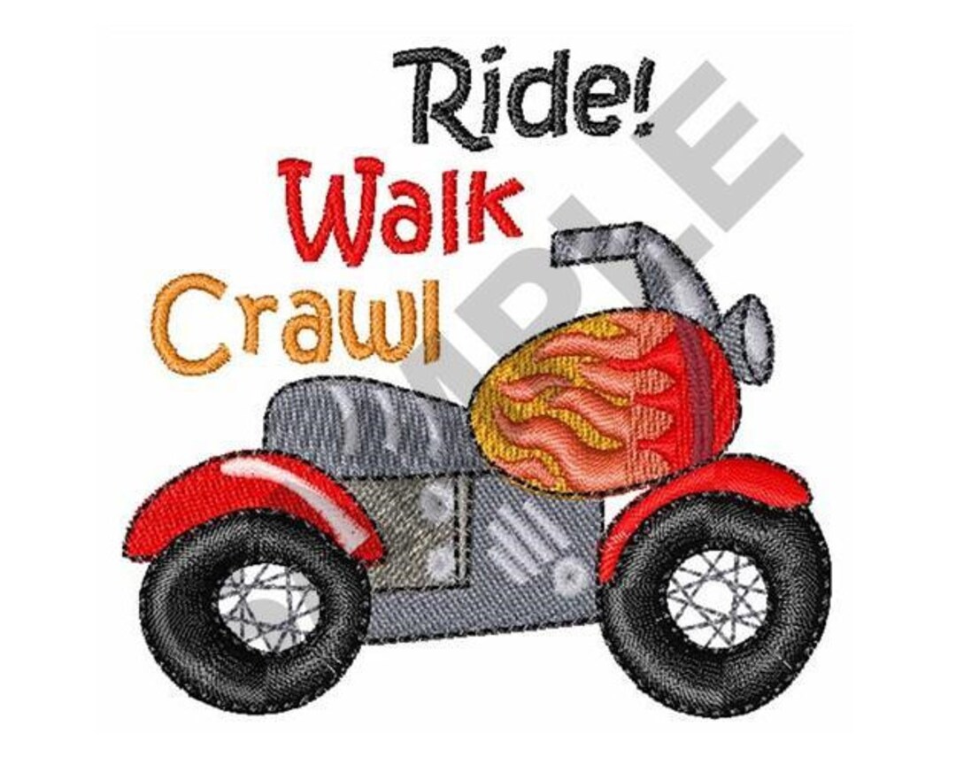 Crawl Walk Ride Machine Embroidery Design - Etsy