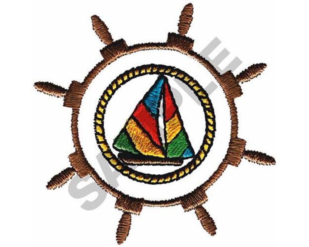 Sailboat & Wheel Machine Embroidery Design - Etsy
