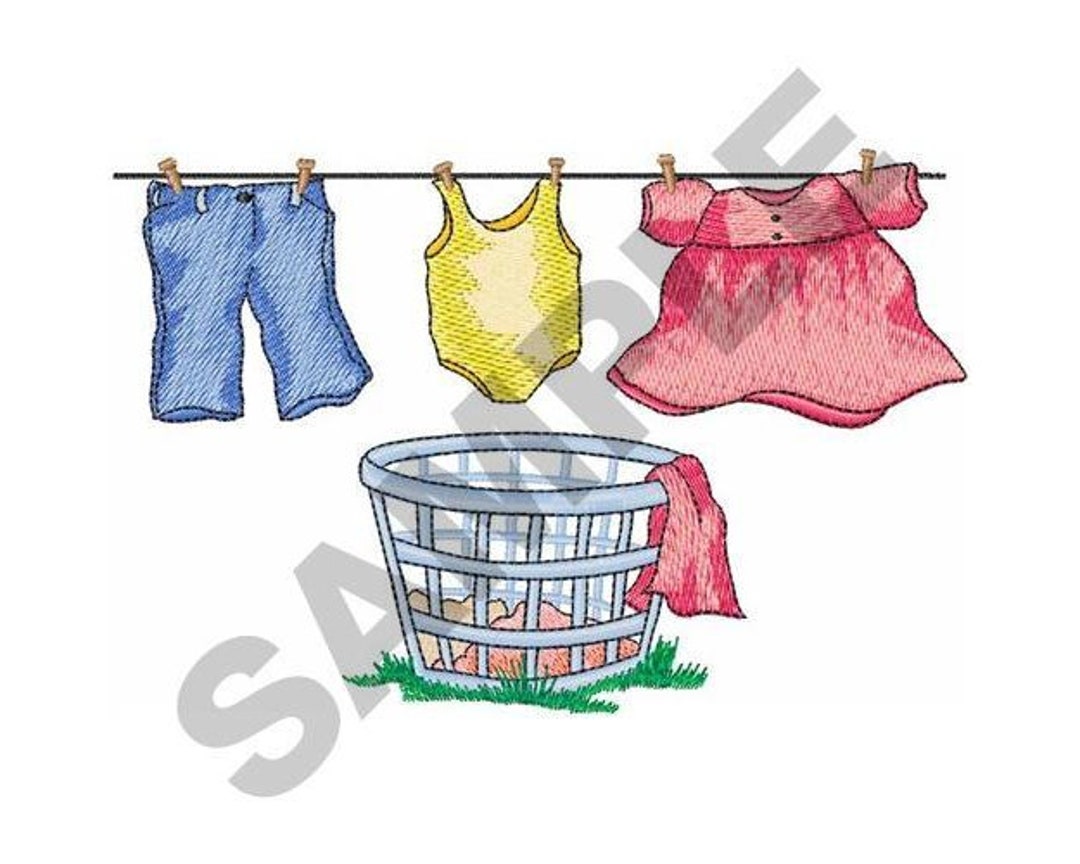 Laundry Montage - Machine Embroidery Design - Etsy