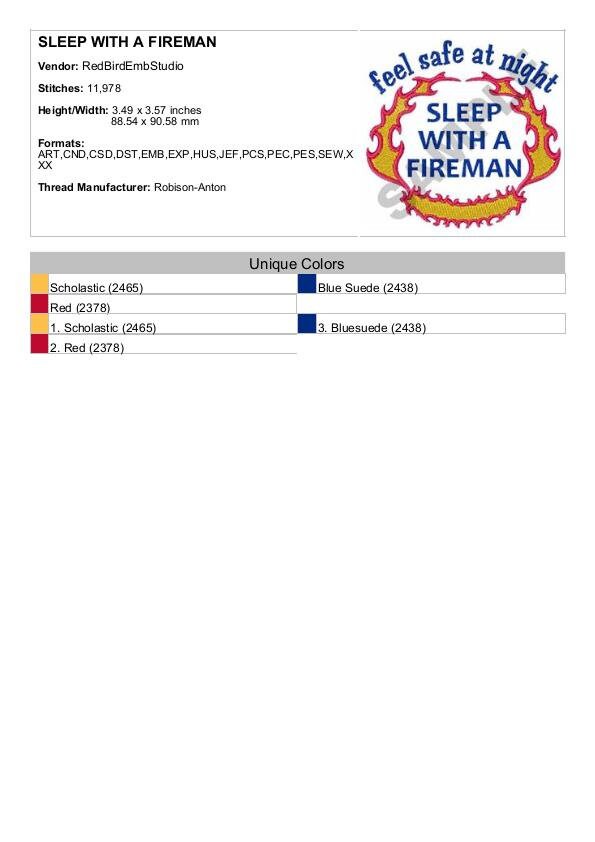 Sleep With A Fireman Machine Embroidery Design - Etsy