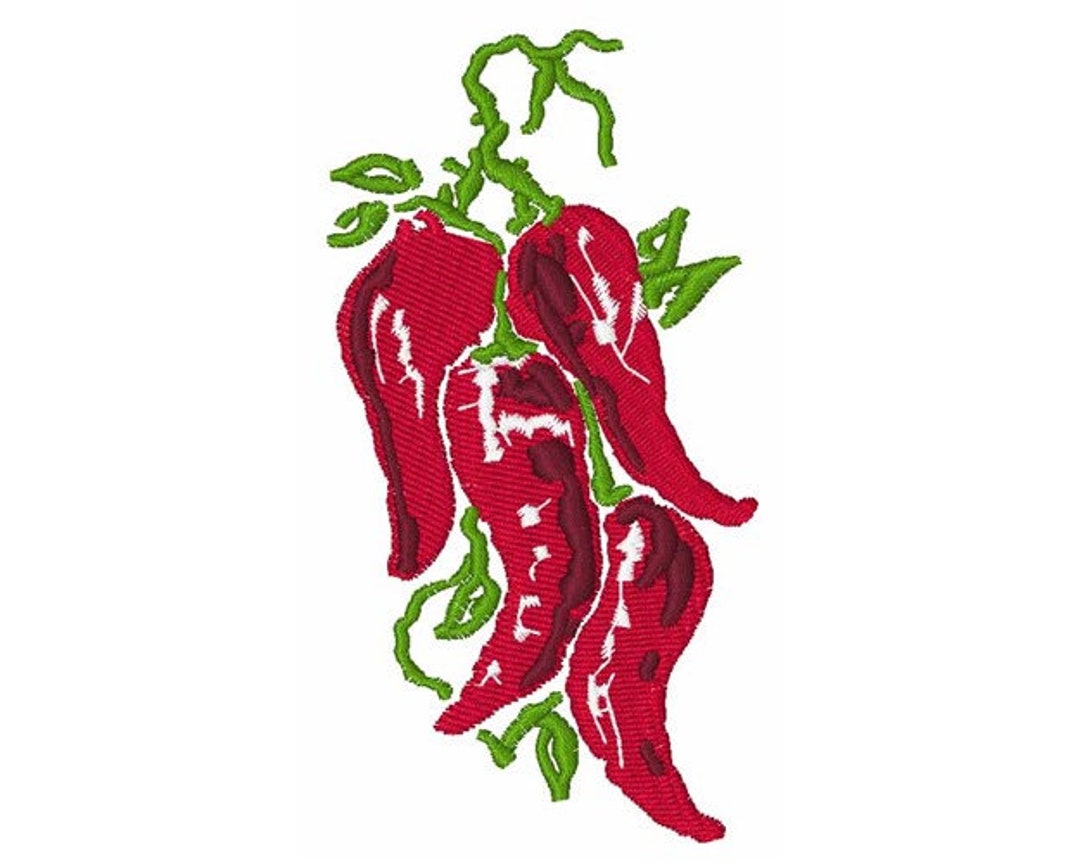 Chili Pepper Bunch - Machine Embroidery Design - Etsy
