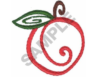 Row of Peaches Machine Embroidery Design, Peach Border Embroidery ...