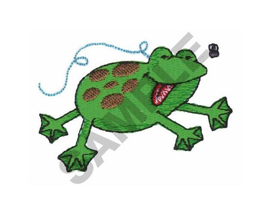Frog Chasing Fly Machine Embroidery Design - Etsy