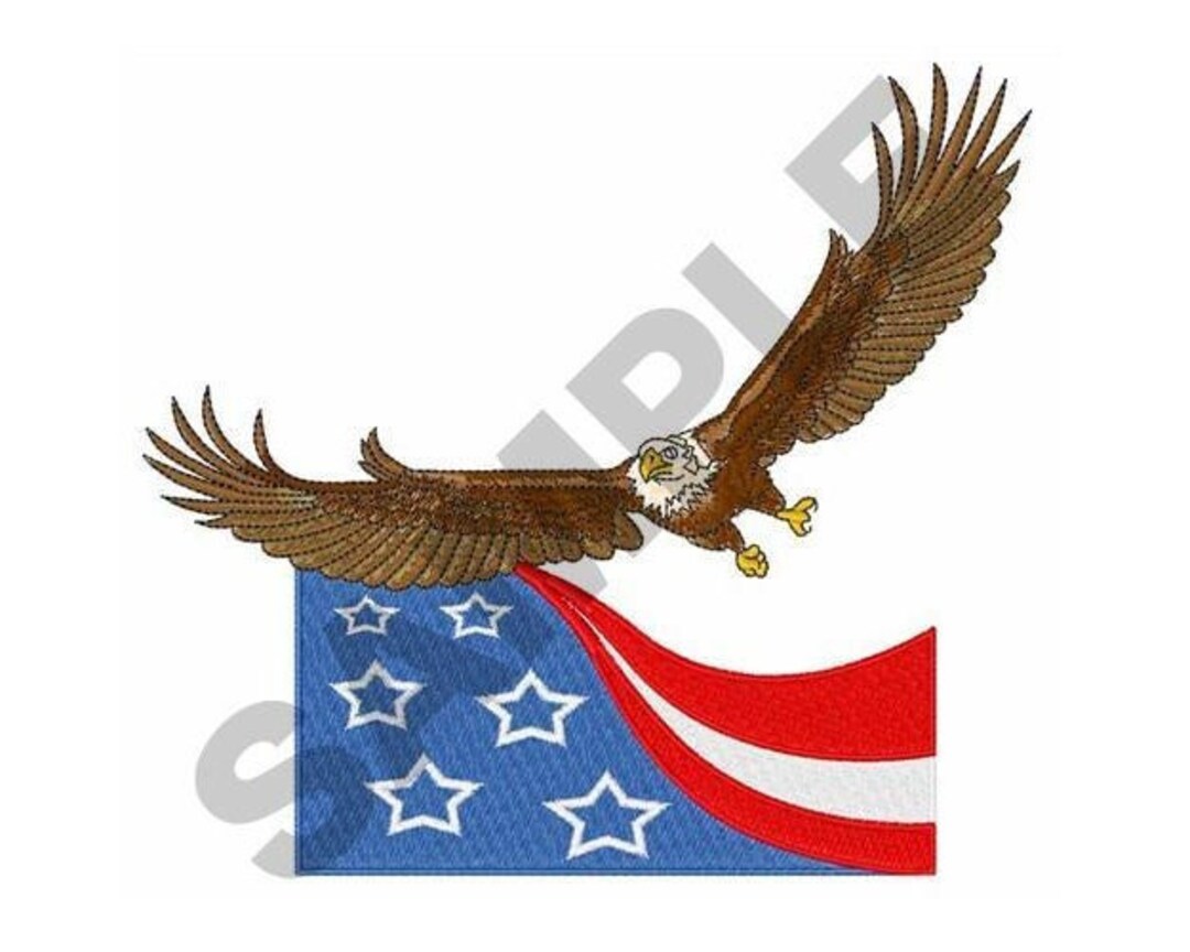Eagle and Flag Machine Embroidery Design - Etsy