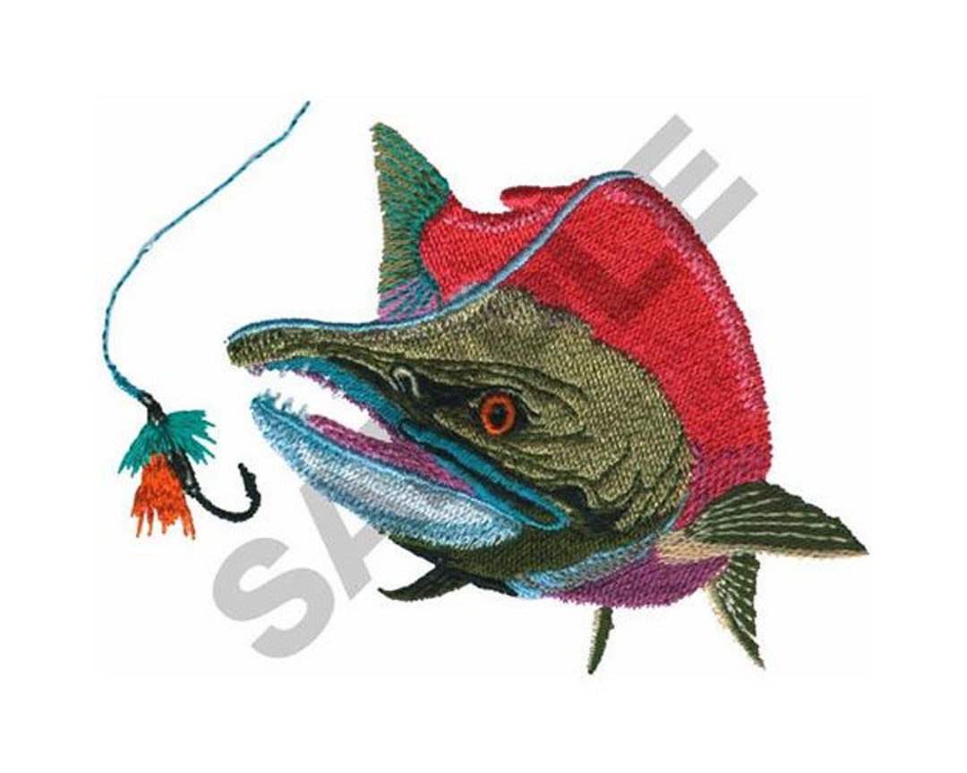 Sockeye Salmon - Machine Embroidery Design - Etsy