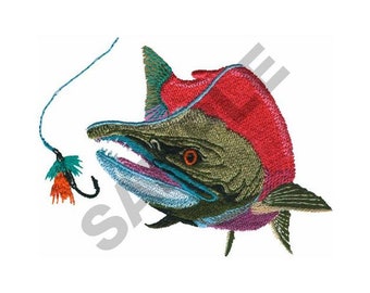Salmon Fish Machine Embroidery Design - Etsy