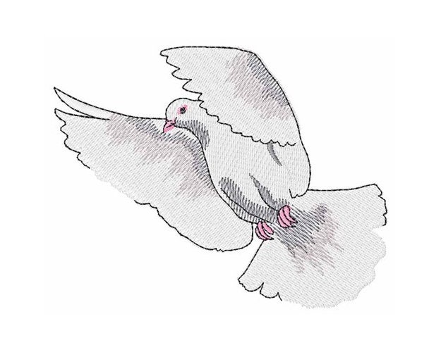 White Dove Machine Embroidery Design - Etsy