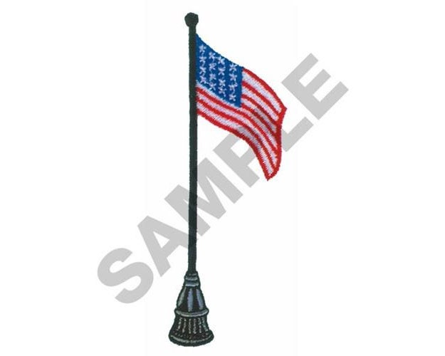 American Flag on Pole - Machine Embroidery Design - Etsy