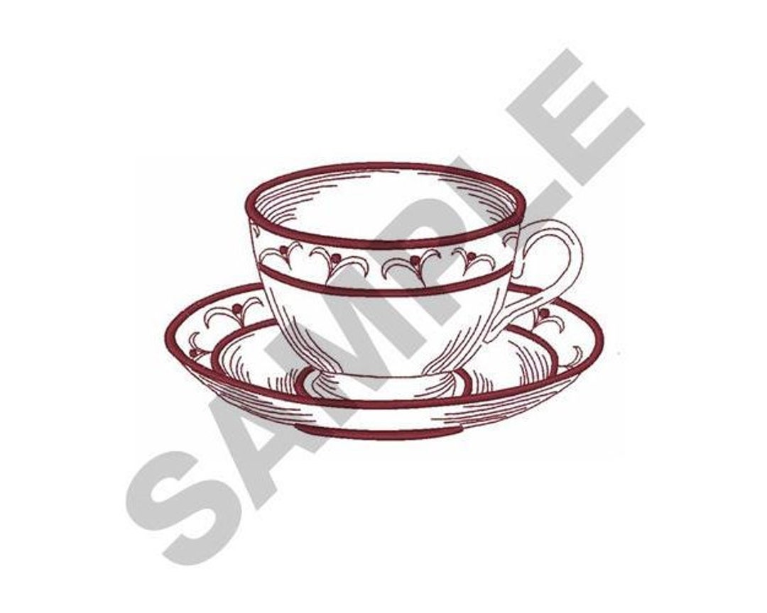 Rw Tea Cup - Machine Embroidery Design - Etsy