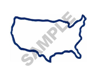 United States USA Country Straight Stitch Outline Embroidery Design in ...