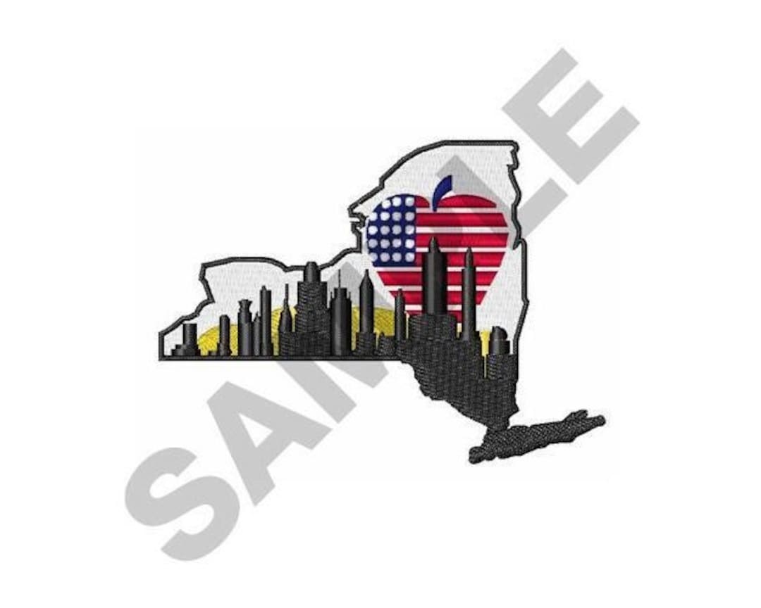 New York State - Machine Embroidery Design - Etsy