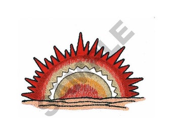 Sunset Over Water Machine Embroidery Design - Etsy