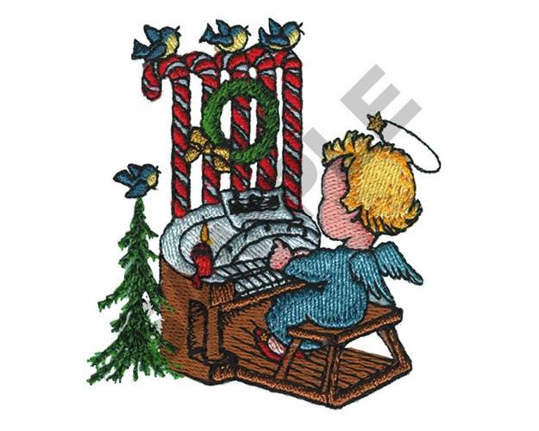 Angel Playing Organ Machine Embroidery Design - Etsy