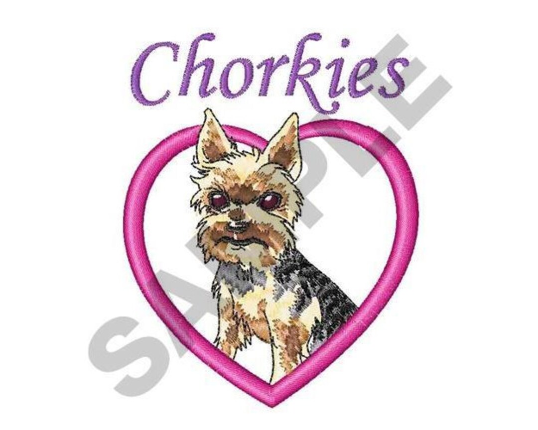 Chorkie Love Machine Embroidery Design - Etsy