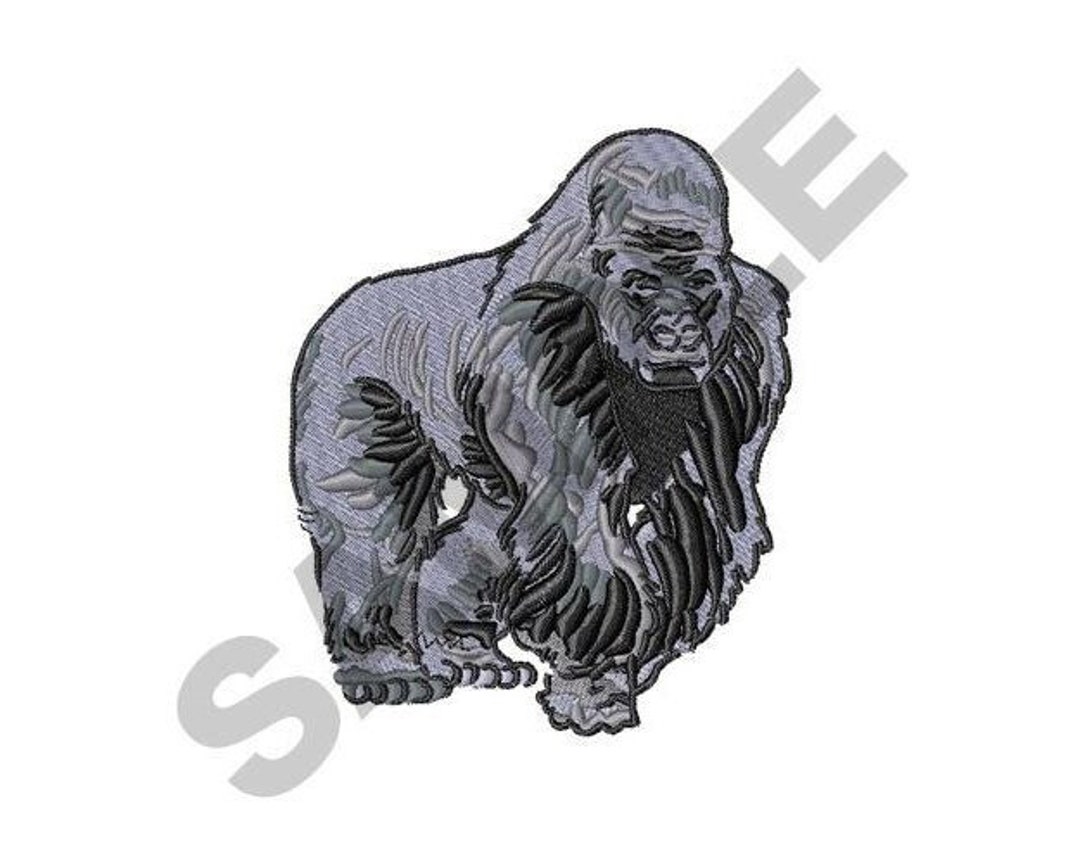 Smaller Silverback Gorilla - Machine Embroidery Design - Etsy