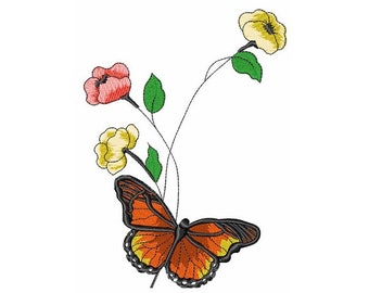 Monarch Machine Embroidery Design - Etsy