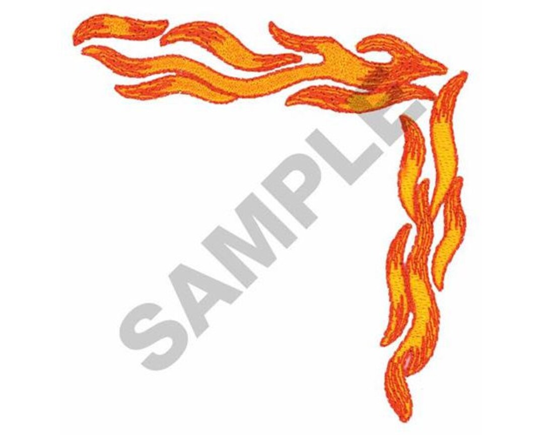 Flame Border - Machine Embroidery Design - Etsy
