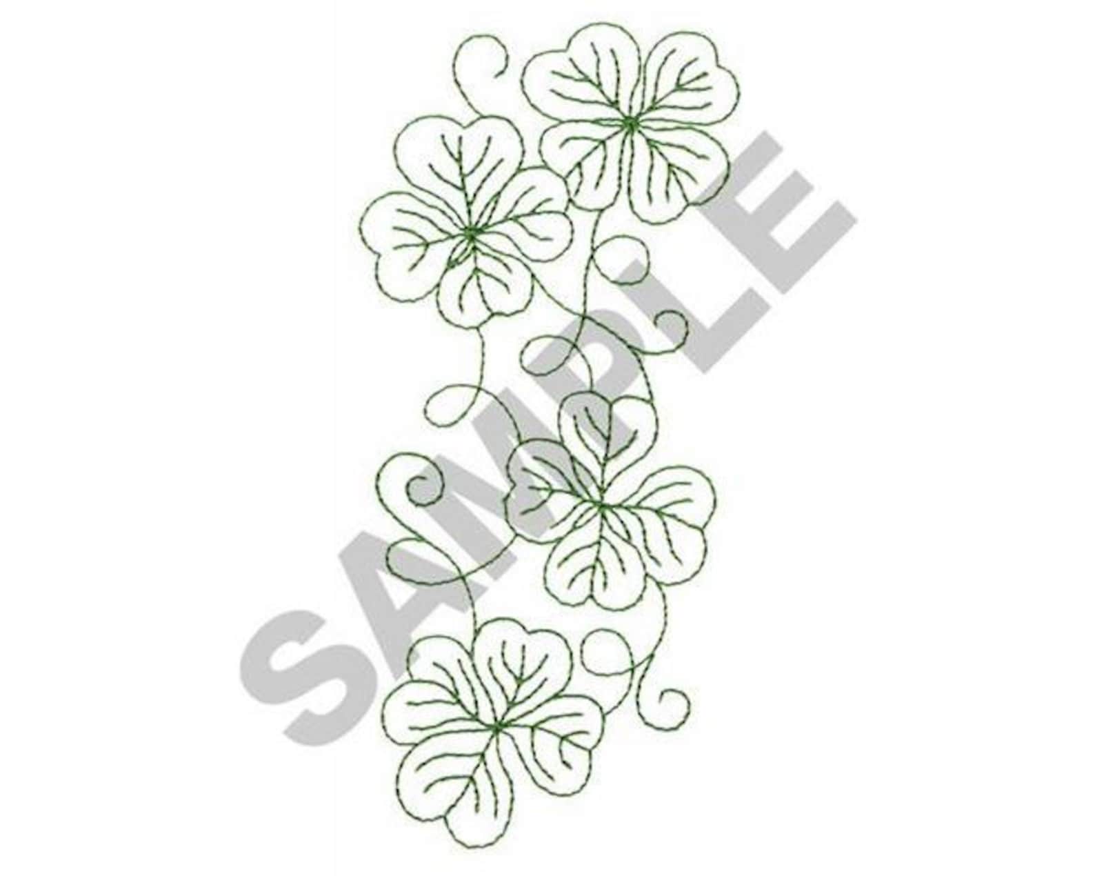 Flower Scroll Machine Embroidery Design - Etsy