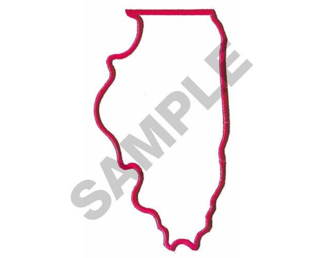Illinois Outline Machine Embroidery Design - Etsy
