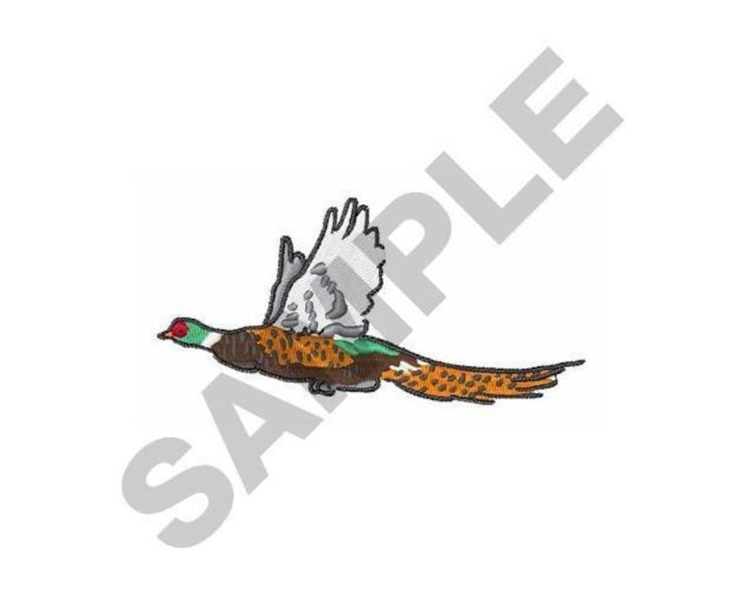 Pheasant Flying - Machine Embroidery Design - Etsy