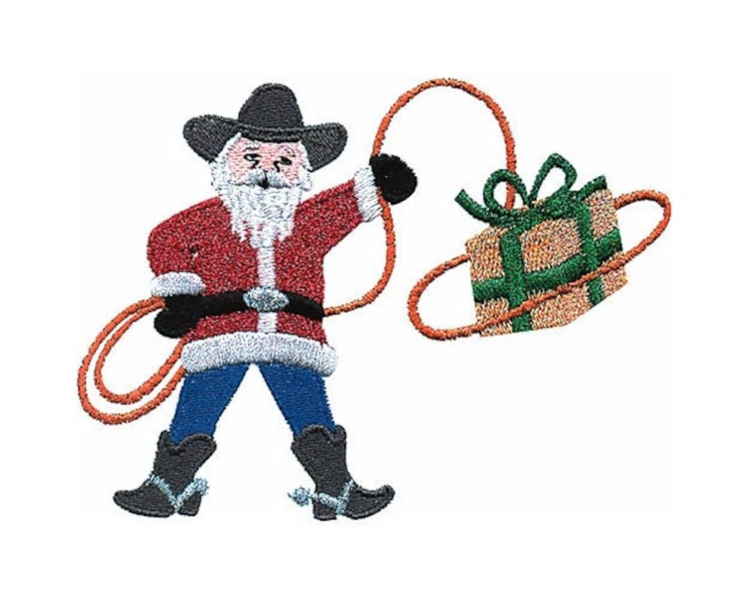 Cowboy Santa Machine Embroidery Design - Etsy