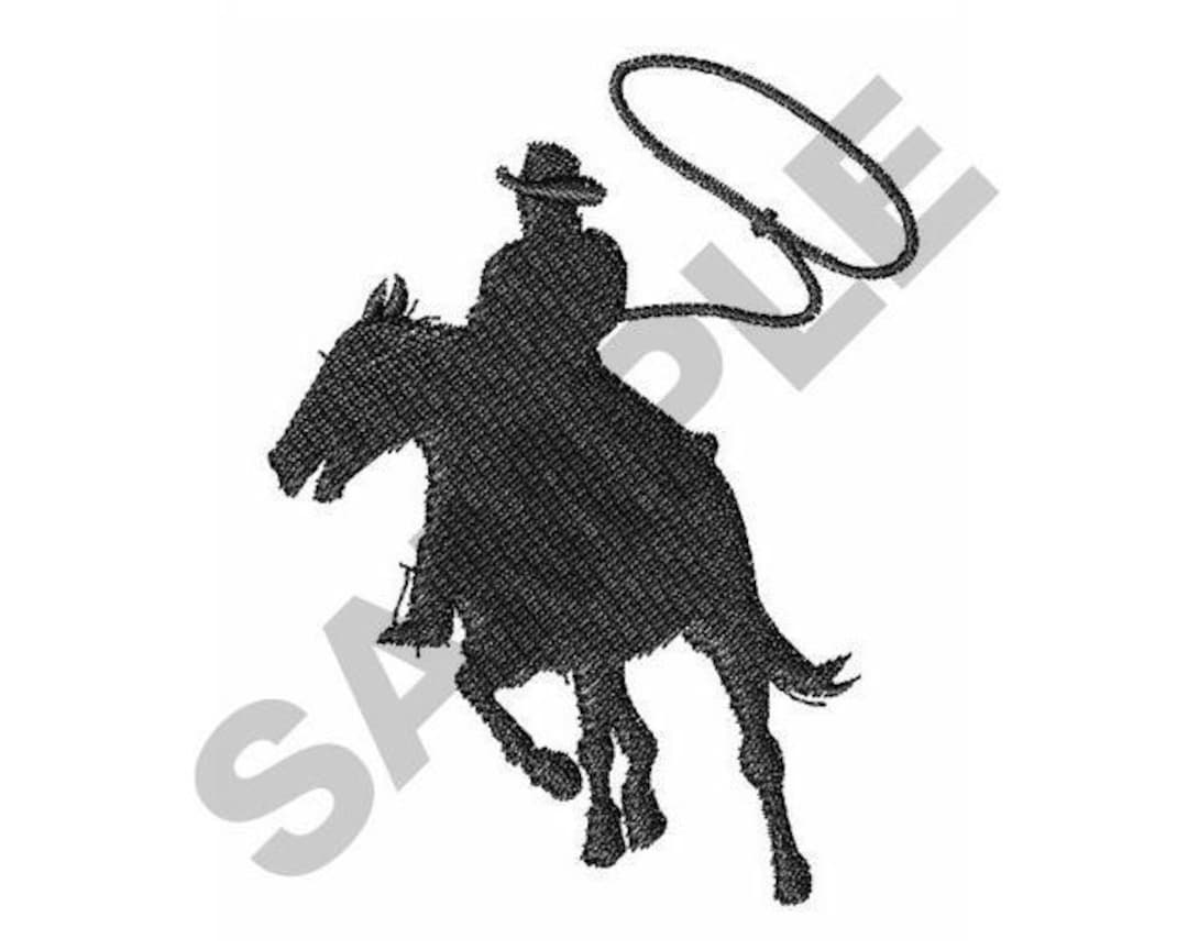 Roping Cowboy - Machine Embroidery Design - Etsy