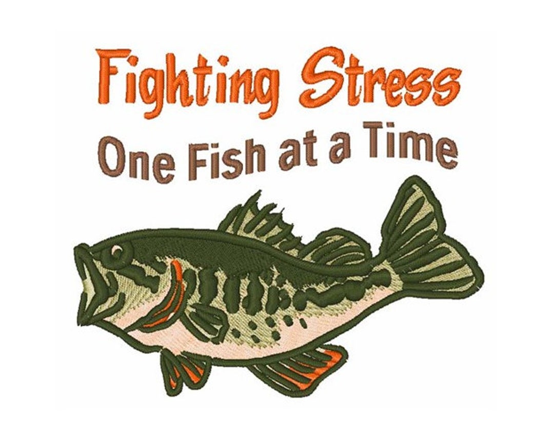 Fighting Stress Sea Bass - Machine Embroidery Design - Etsy
