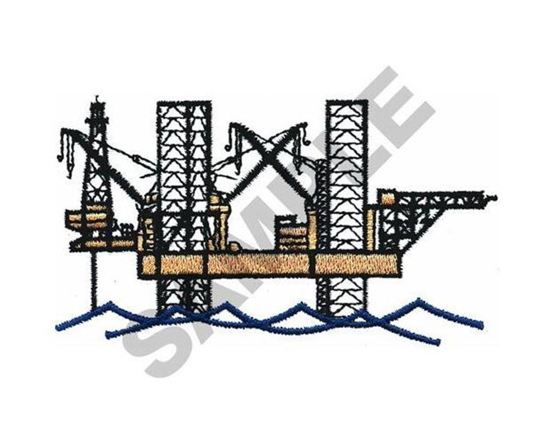 Offshore Oil Rig - Machine Embroidery Design - Etsy