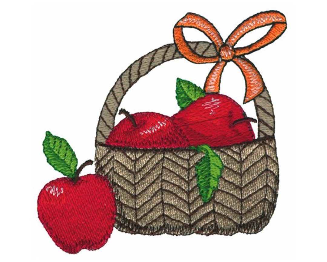 Basket of Apples Machine Embroidery Design - Etsy