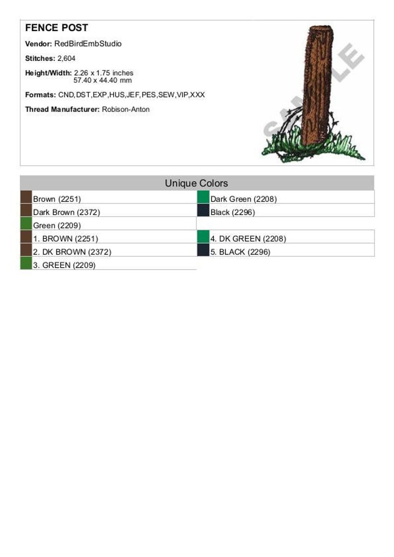 Fence Post - Machine Embroidery Design - Etsy