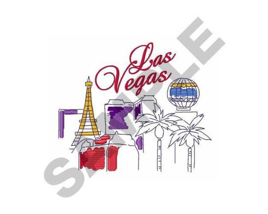 Las Vegas Machine Embroidery Design - Etsy