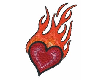 BUY 2, GET 1 FREE Tribal Flaming Heart Machine Embroidery Design in 3 ...
